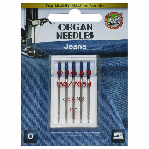 ORGAN иглы машинные для джинсовой ткани № 100, 5 шт Blister