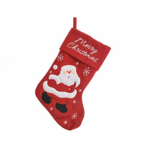 Носок для подарков MERRY CHRISTMAS: санта, полиэстер, 40 см, Kaemingk 611831-2