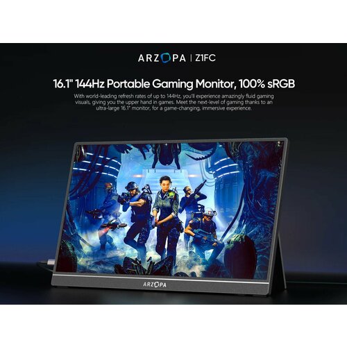 16.1" Портативный монитор ARZOPA Z1FC 144Hz FHD, черный