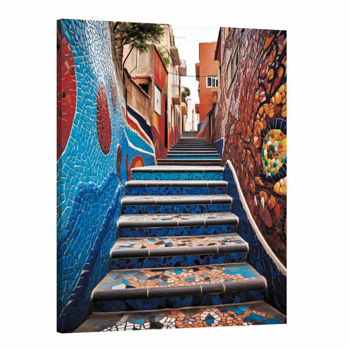 Интерьерная картина 50х70 "Граффити: уличная мозаика"