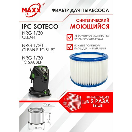 Фильтр синтетический, моющийся для пылесоса IPC Soteco NRG 1/20, CLEAN 1/30 CLEAN