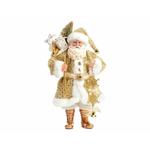 Декоративная фигура санта: искрящаяся зима, полистоун, текстиль, 28 см, Goodwill AS25017