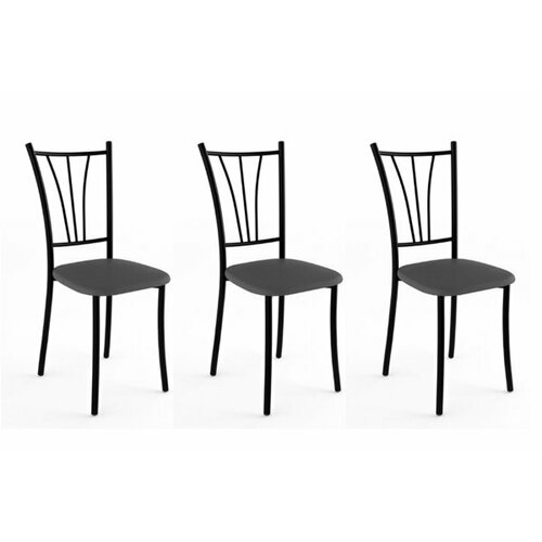 Комплект стульев "Моцарт-03" - Графит (велюр) / Черный муар