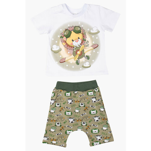 Комплект одежды LITTLE WORLD OF ALENA, размер 86, белый, зеленый