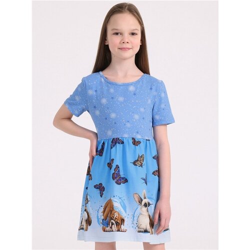 Платье Апрель, размер 60-116, мультиколор, голубой