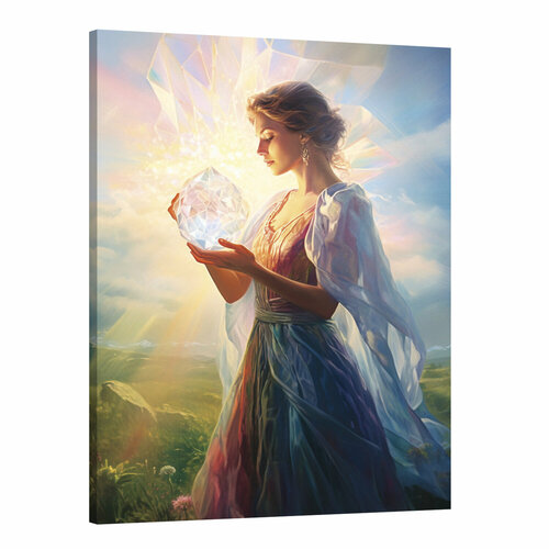Интерьерная картина 50х70 "Женщина с магическим кристаллом"