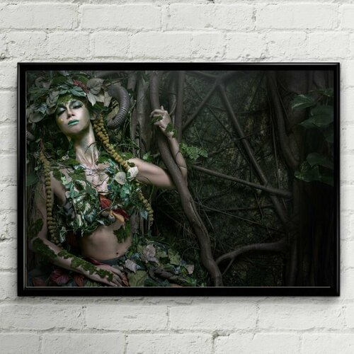 Постер "Ведьма в корнях деревьев и цветах" из коллекции "Креатив" А3
