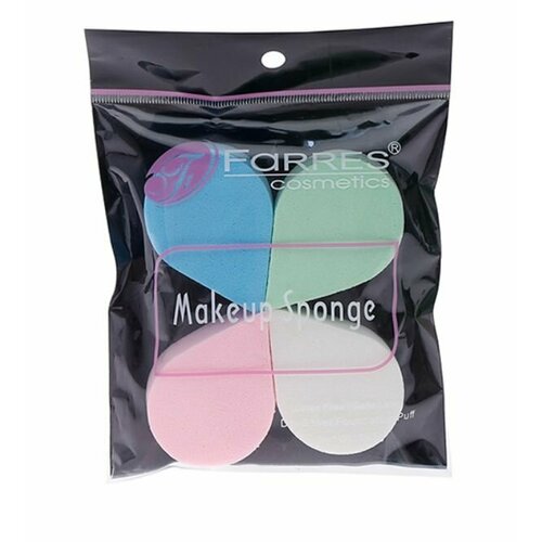 Farres cosmetics Спонж для макияжа Капля, 4 шт/уп