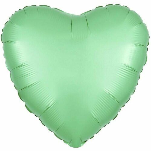 Воздушный шар, Весёлая затея, Сердце Pale Green сатин Россия