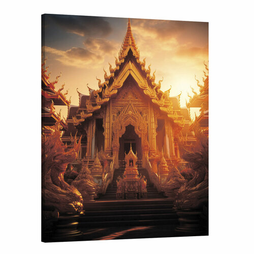 Интерьерная картина 50х70 "Сияние буддийского учения"
