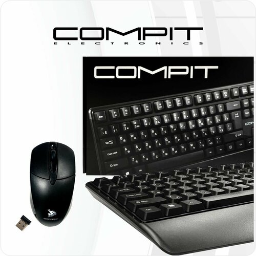 Комплект мышь и клавиатура беспроводная COMPIT 24KBMISOB1, черный