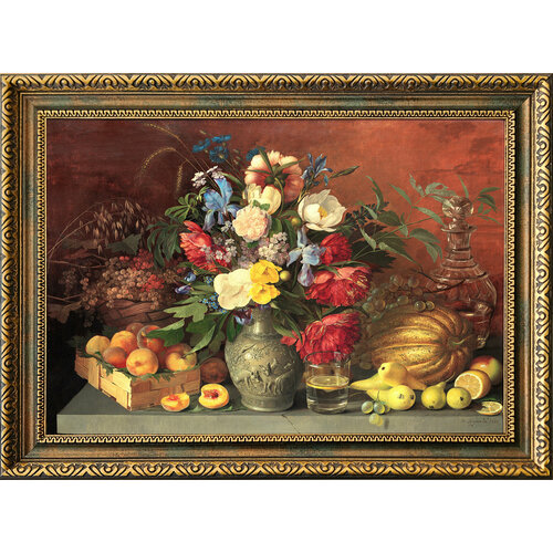 Репродукция картины И. Хруцкий "Цветы и плоды" 49х37