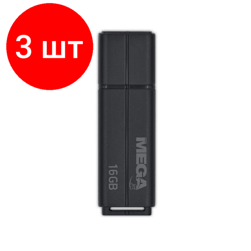 Комплект 3 штук, Флеш-память ProMega jet, 16Gb, USB 2.0, чер, PJ-FD-16GB-Black