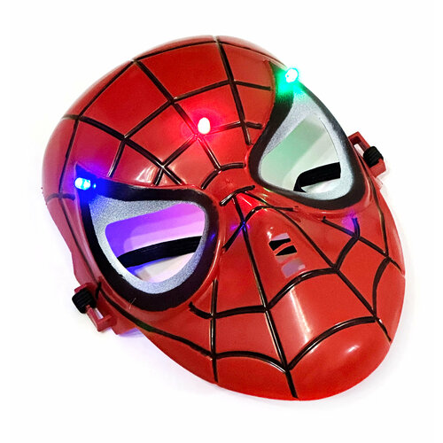 Маска человек-паук с LED подсвекткой / Маскарадная маска Человек паук для детского утренника
