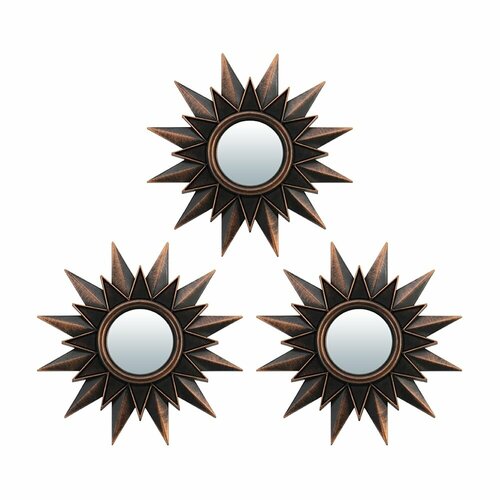 QWERTY Комплект декоративных зеркал 'Лилль', бронза, 3шт, D8 см /16
