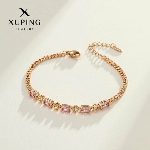 Браслет XUPING JEWELRY, 1 шт., размер 18.5 см, диаметр 5 см, золотистый