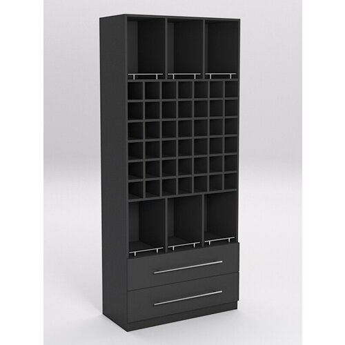 Шкаф для рубашек и галстуков №2, Черный 90 x 40 x 210 см (ДхШхВ)