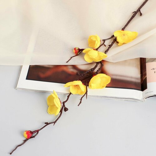 Цветы искусственные "Ветка сакуры" 50 см, жёлтый