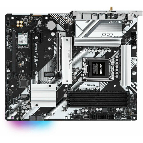 Asrock Материнская плата Asrock B760 PRO RS/D4 WIFI Soc-1700 Intel B760 4xDDR4 ATX AC`97 8ch(7.1) 2.5Gg RAID+HDMI+DP