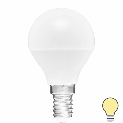 Лампа светодиодная Volpe E14 220-240 В 5 Вт шар малый матовая 470 лм, теплый белый свет