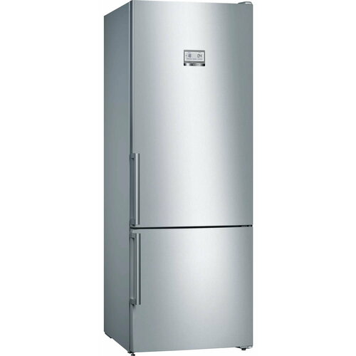 Отдельностоящий холодильник с морозильной камерой снизу Bosch KGN56HI30M Series 6, 1930x700x800, 417/142 л, 42 дБ, NoFrost, Home Connect, MultiAirFlow