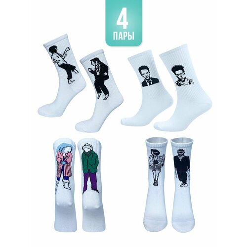 Носки Big Bang Socks, 4 пары, размер 40-44, белый