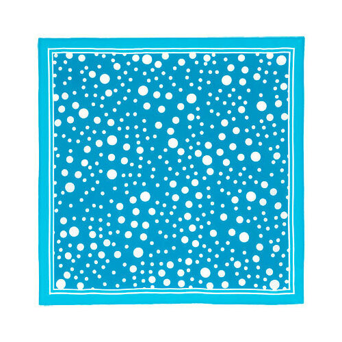 Платок Павловопосадская платочная мануфактура,65х65 см, голубой, белый
