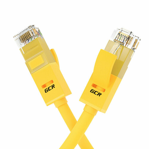 Патч корд LAN кабель GCR для подключения интернета cat5e RJ45 1Гбит/c 1 метр патч-корд UTP желтый GCR-LNC500