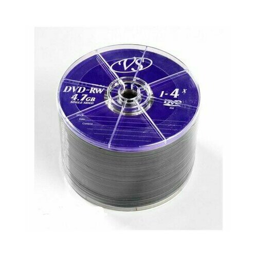 Диск DVD-RW VS 4,7 GB 4x (50 штук в упаковке), 166407