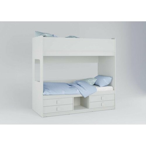 Двухъярусная кровать Легенда D606 белый , матрасы: 175x80