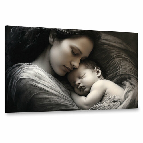 Интерьерная картина 100х60 "Мама в объятиях"
