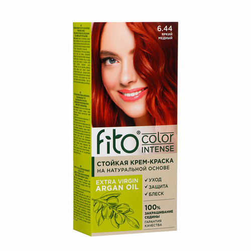 Стойкая крем-краска для волос Fito color intense тон 6.44 яркий медный, 115 мл