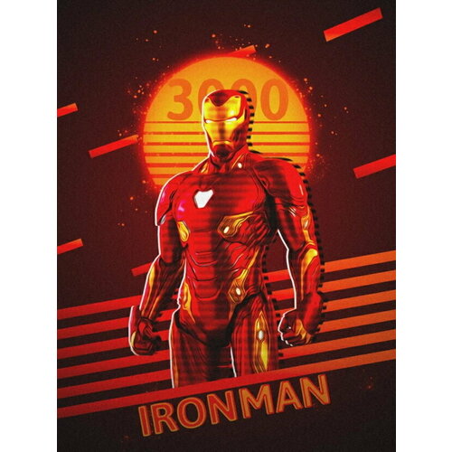 Плакат, постер на холсте Iron man 3000/Железный человек/искусство/арт/абстракция/творчество. Размер 21 х 30 см