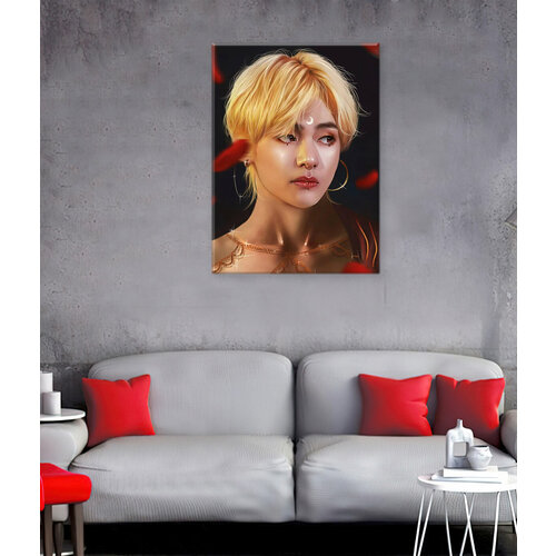 Картина/Картина на холсте/Картина на холсте для интерьера/Картина на стену/Картина в подарок для дома/- Ким Тэхён принц портрет арт BTS 20х30