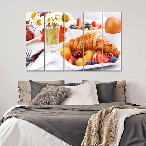Модульная картина/Модульная картина на холсте/Модульная картина в подарок/красивый завтрак-beautiful breakfast 150х100