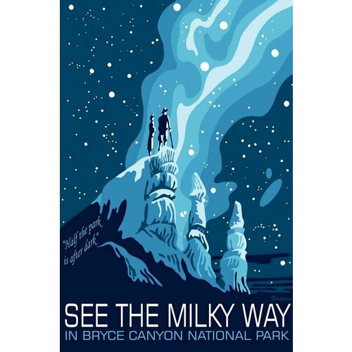 Плакат, постер на холсте See the milky way/Посмотри на млечный путь. Размер 42 на 60 см