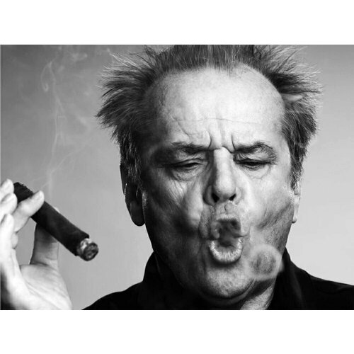 Плакат, постер на бумаге Jack Nicholson/Джек Николсон/черно-белый. Размер 42 х 60 см