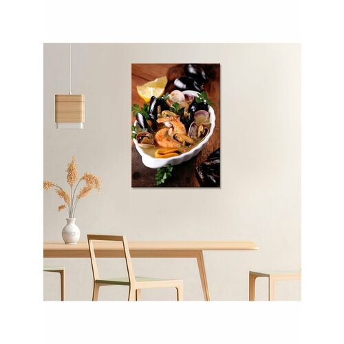 Картина на холсте с подрамником Аппетитные морепродукты17 40х60