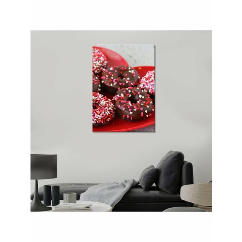 Картина на холсте с подрамником Пончики в шоколадной глазури2 40х60