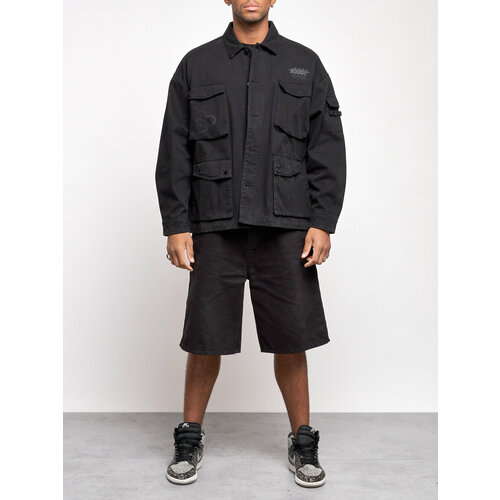 Джинсовая куртка , размер 56, черный