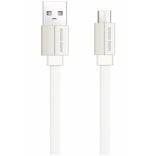 Дата-кабель More choice USB 2.1A для micro плоский USB K20m нейлон 1м (White)