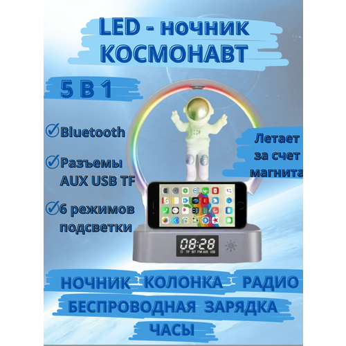Многофункциональная настольная лампа - ночник Космонавт