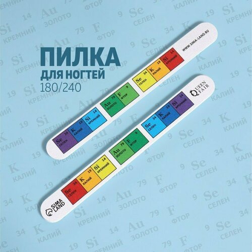 Пилка-наждак «Химический элемент», абразивность 180/240, 18 см (комплект из 74 шт)