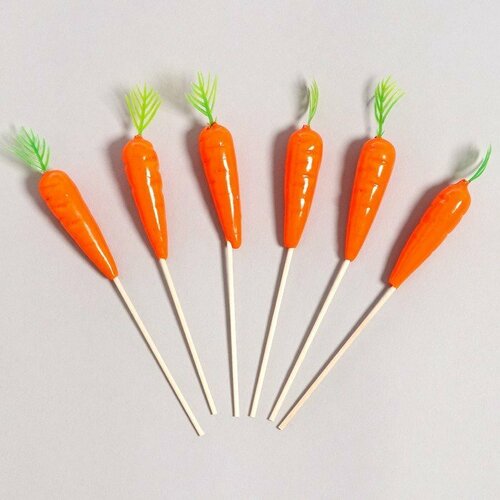 Шпажки «Морковь», набор 6 шт, цвет оранжевый (комплект из 17 шт)