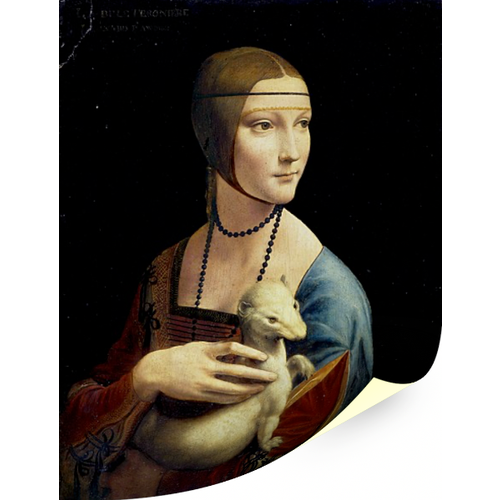 "Дама с горностаем", Леонардо да Винчи, картина (репродукция) (40х52 см / без подрамника)