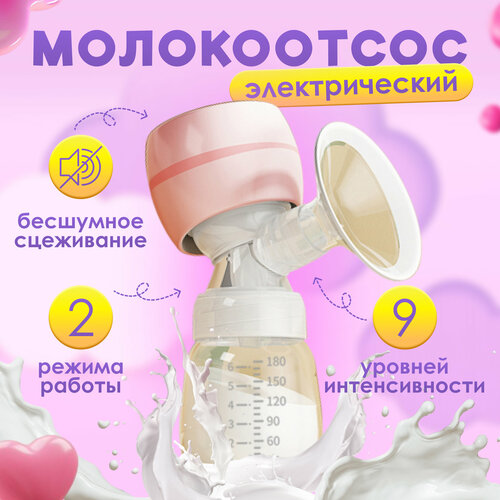 Молокоотсос Milk&Baby/ молокоотсос электрический/ Бутылочка для кормления 2в1