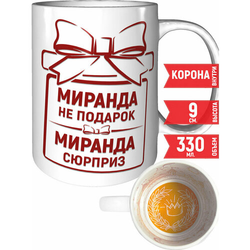 Кружка Миранда не подарок Миранда сюрприз - внутри рисунок короны