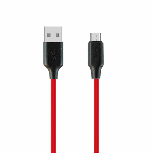 Кабель USB - микро USB FaisON HX39 Mild, 1.0м, 2.4A, QC3.0, цвет: красный, чёрная вставка