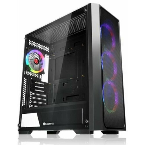 Корпус eATX Raijintek PONOS MS4 0R20B00197 черный, без БП, боковая панель закаленное стекло, USB 3.0, 2*USB 2.0, audio