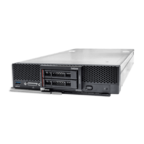 Сервер-лезвие Lenovo ThinkSystem SN550 V2 Rack 2U,2xXeon 6226R 16C(2.9GHz/150W),12x32GB/2933/2R/RD,2x240GB SSD, SR530-4i,2x16Gb LPm16002B-L (7X16SA3C00)
